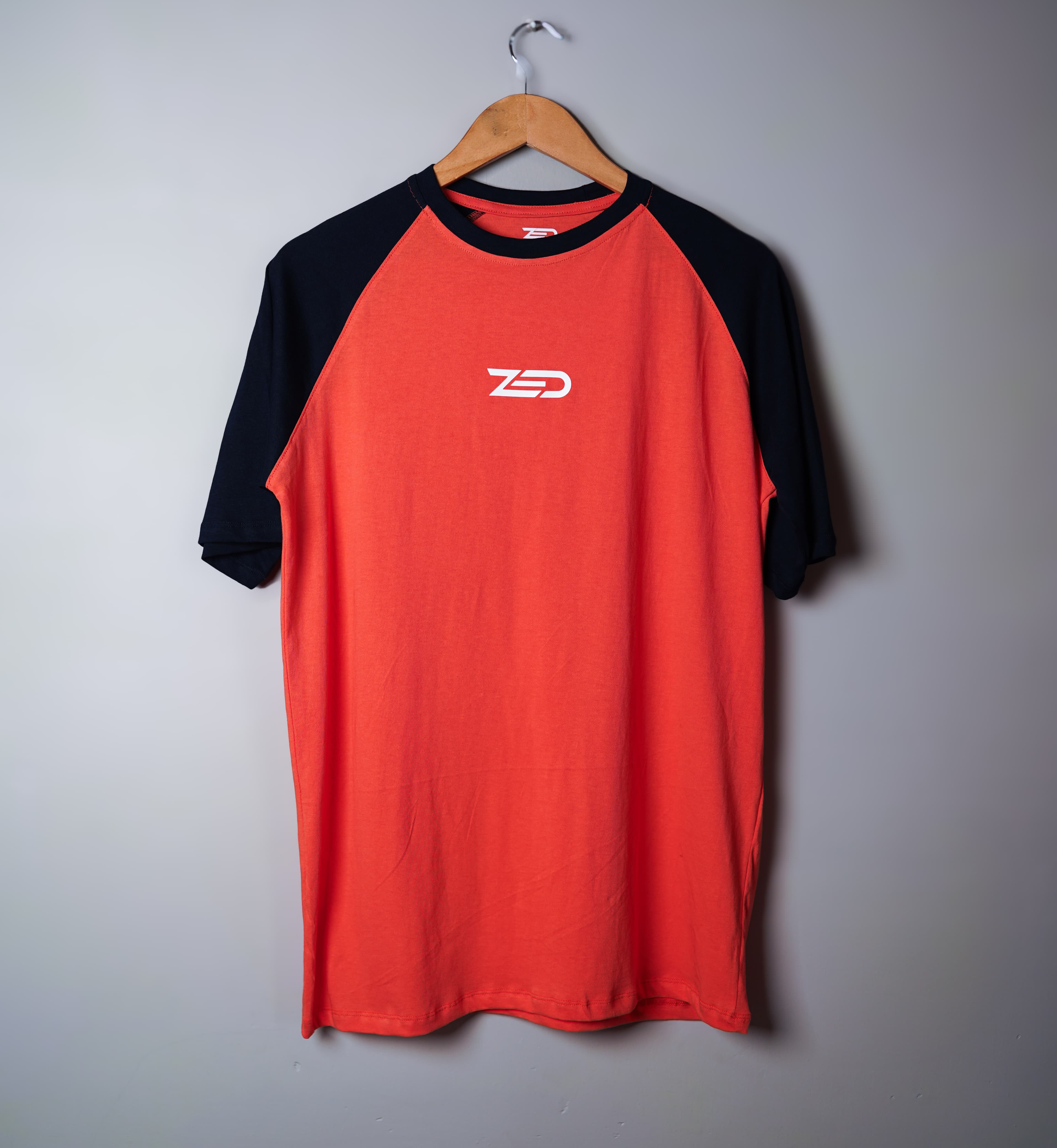 Zed Everyday Raglan Tees Orange/blue – Zed-apparel